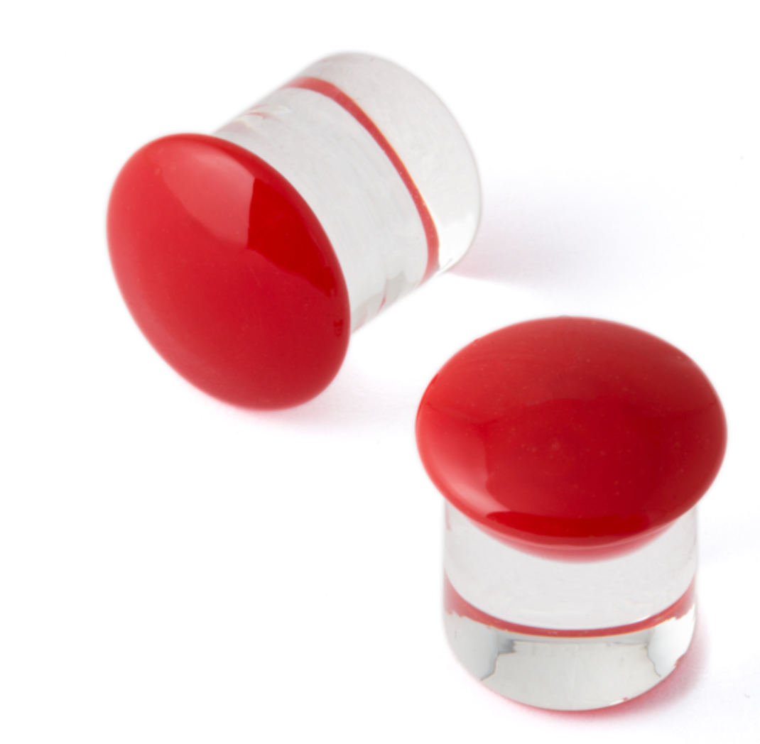 GG Red Front Glass Plugs – Lost Lake Tattoo & Piercing Co.